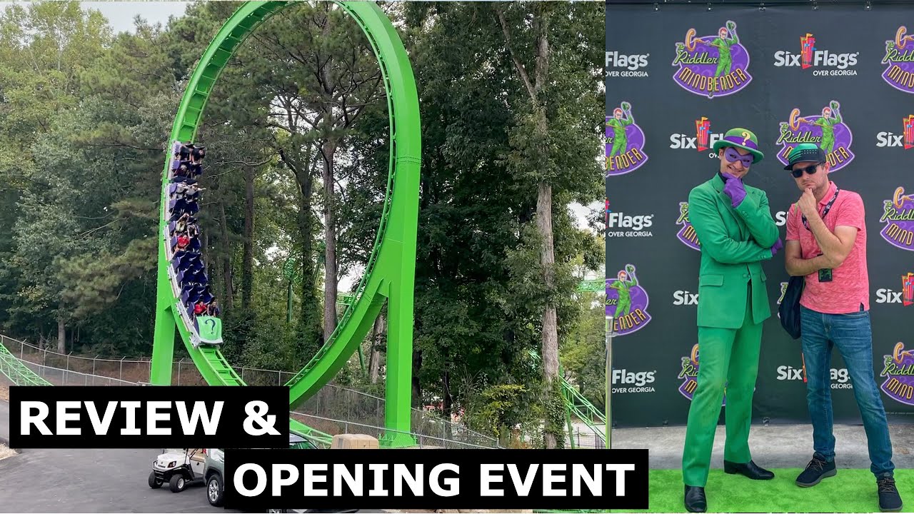 The Riddler Mindbender At Six Flags Over Georgia Reopening Ceremony ...