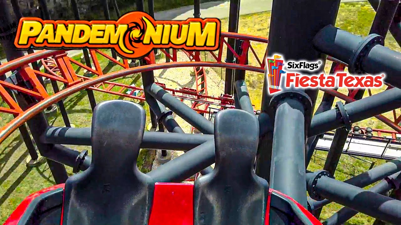2020 Pandemonium Roller Coaster On Ride HD POV Six Flags Fiesta Texas ...