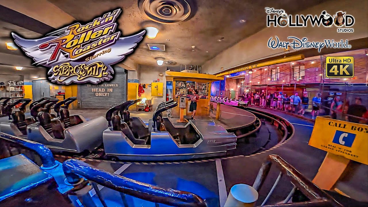 Rock N Roller Coaster On Ride Front Seat 4k Pov With Queue Dji Action 5